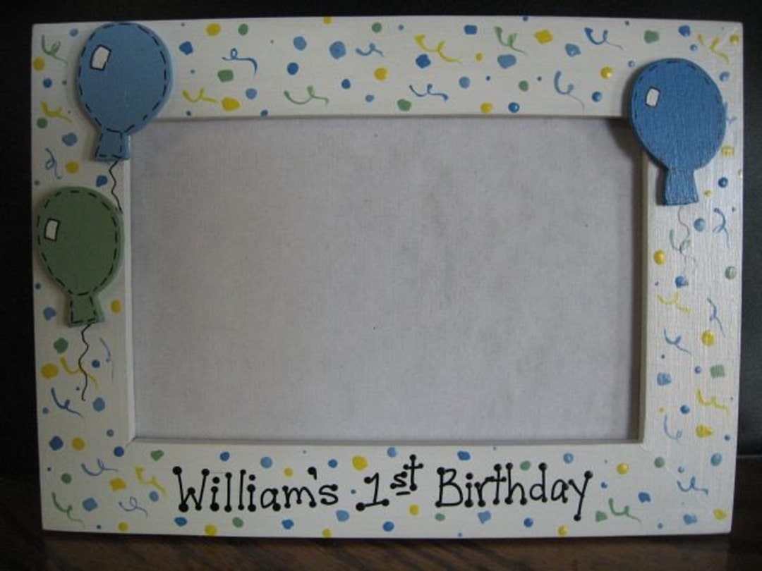 Personalized First Birthday Frame Children Boy Girl Birthday Party ...