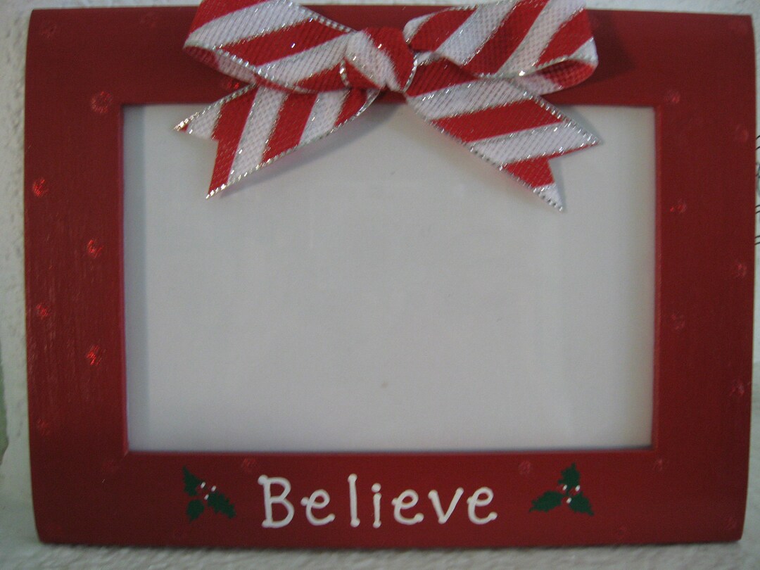 Christmas Frame Believe in Christmas Santa Family Photo Picture Frame ...