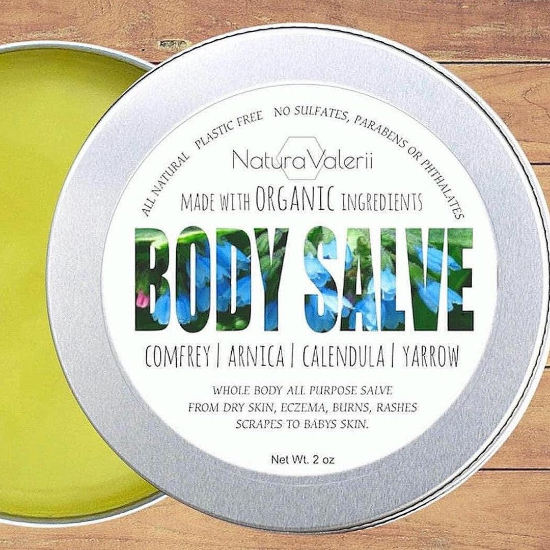 Body Salve Infused Comfrey, Arnica, Calendula, Yarrow, All Natural ...