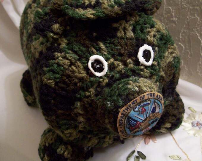 Large Upcycled Camouflage Army Piggy Bank - Etsy