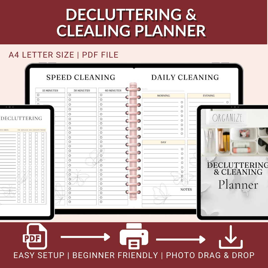 Declutter Checklist Cleaning Schedule Cleaning Planner Declutter Daily ...