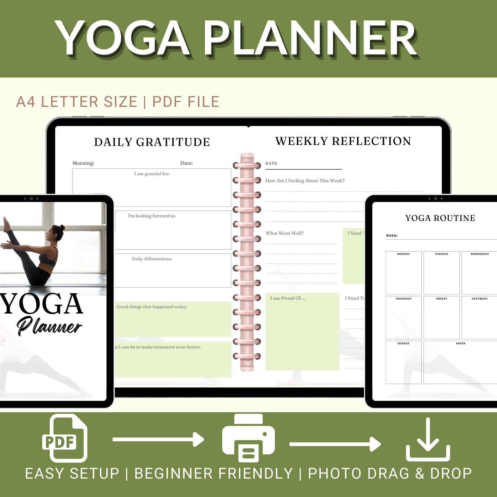 Printable Yoga Planner Printable Yoga Journal Meditation Journal ...