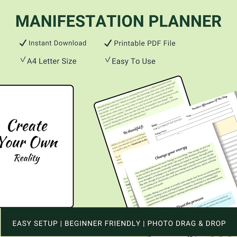Printable Daily Manifestation Guide Manifestation Journal Digital Money ...