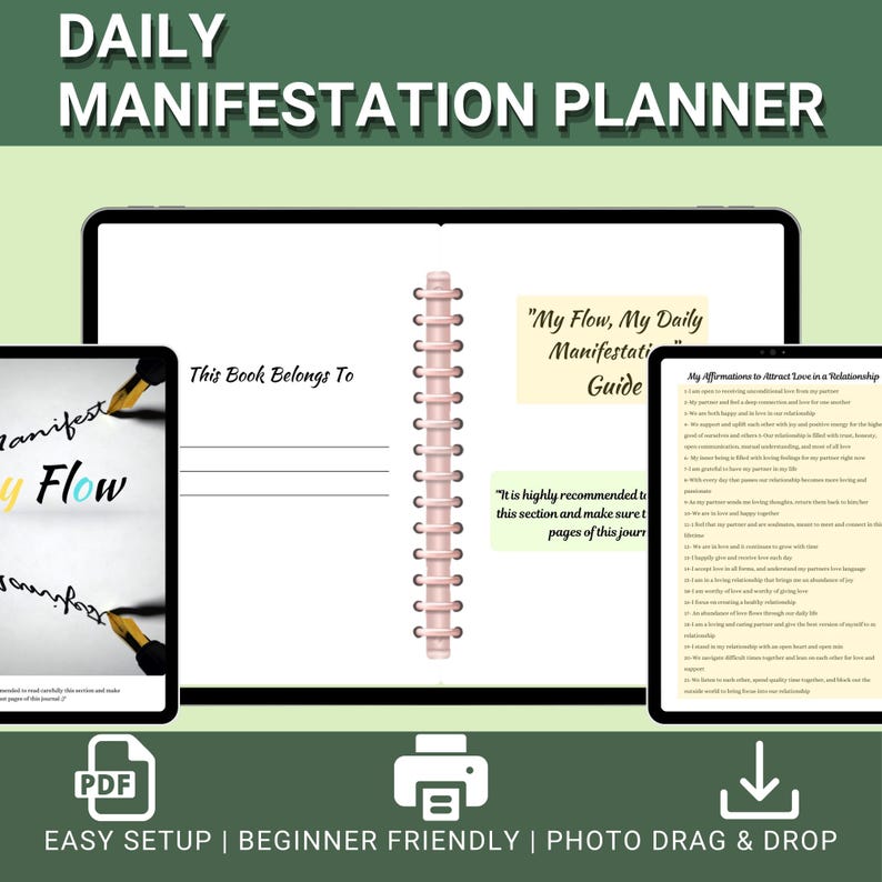 Printable Daily Manifestation Guide Manifestation Journal Digital Money ...
