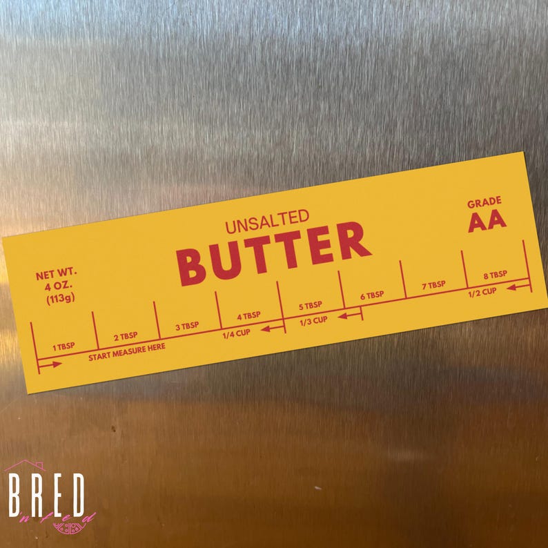 Unsalted Butter Car Magnet, Funny Baking Bumper Magnet, Foodie Gift for ...
