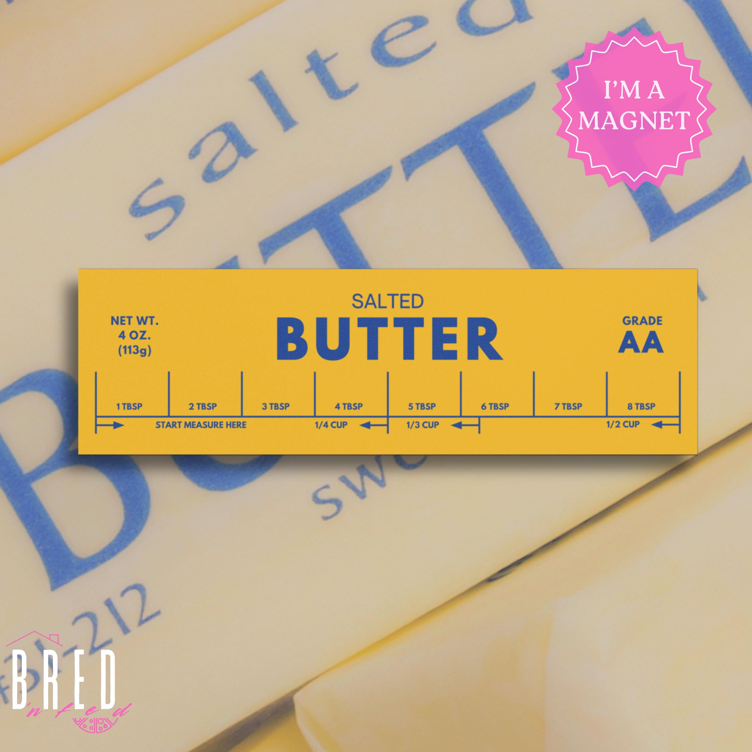 Salted Butter Car Magnet, Funny Baking Bumper Magnet, Foodie Gift for ...