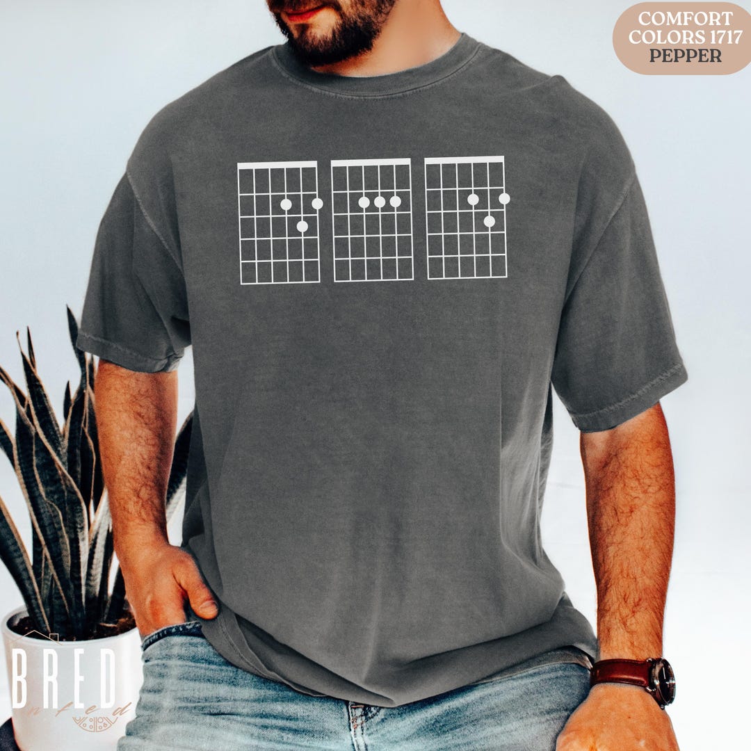 Dad Guitar Chords Shirt, DAD Chord Chart T-shirt for Musicians, Funny ...