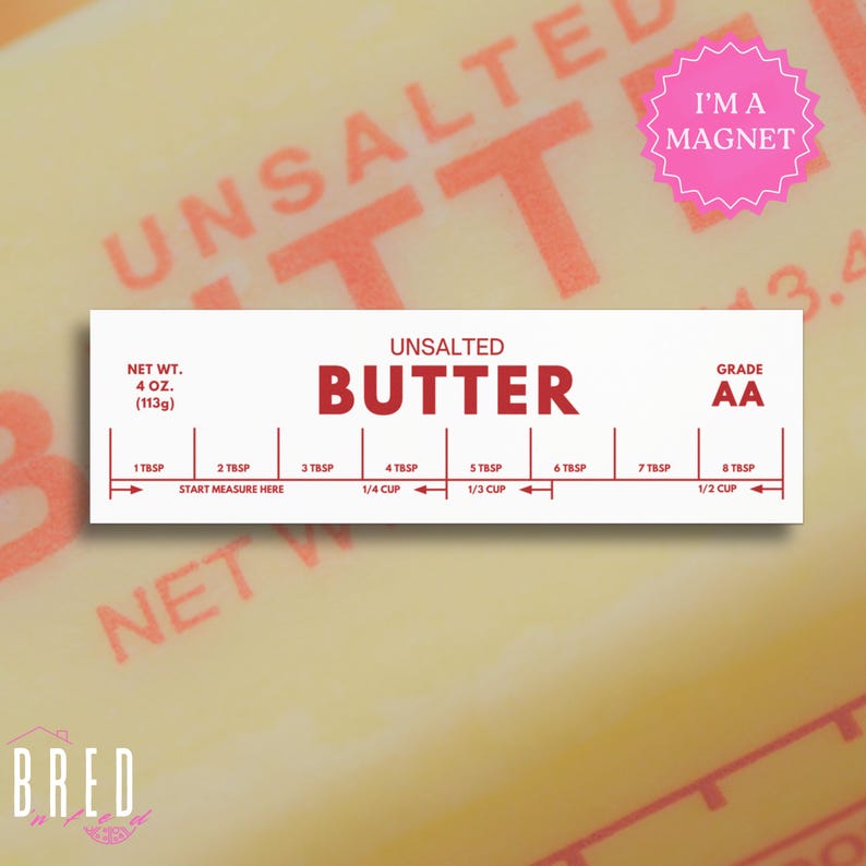 Unsalted Butter Car Magnet, Funny Baking Bumper Magnet, Foodie Gift for ...