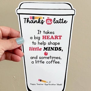 Teacher Appreciation Cup Cozy Printable Gift Holders - Etsy