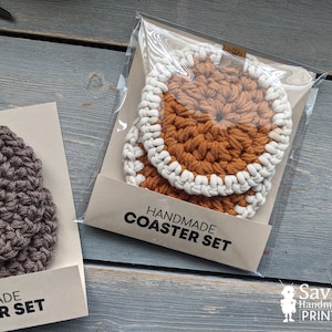 Coaster PRINTABLE Packaging for Handmade Coasters - Etsy