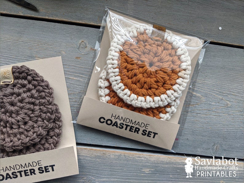 Coaster PRINTABLE Packaging for Handmade Coasters - Etsy