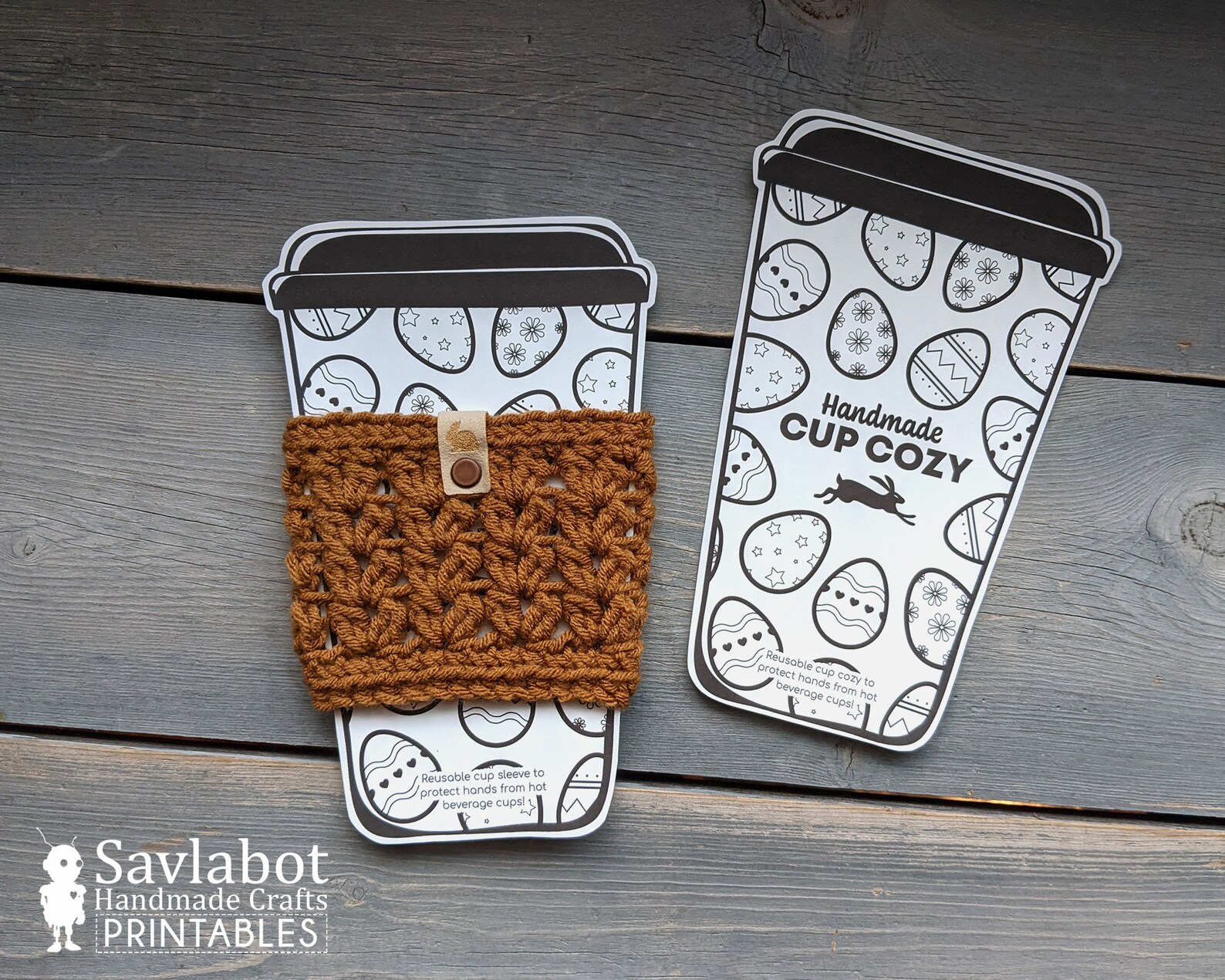 Printable Easter Cup Cozy Holder Template, Coffee Cozy Packaging Market ...