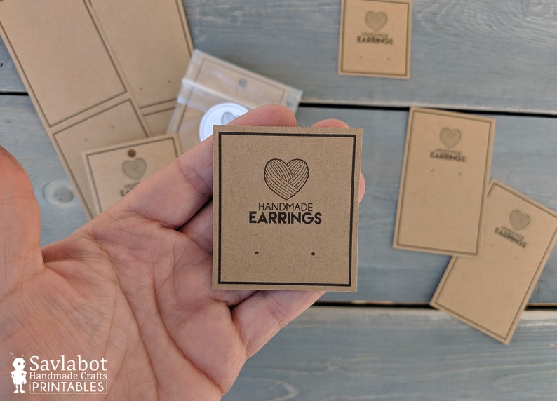 Printable Earring Holder Cards Print at Home or Using Avery | Etsy
