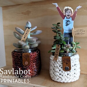 Printable MOM and DAD Flag Tag Set, DIY Packaging for Photo Planter ...