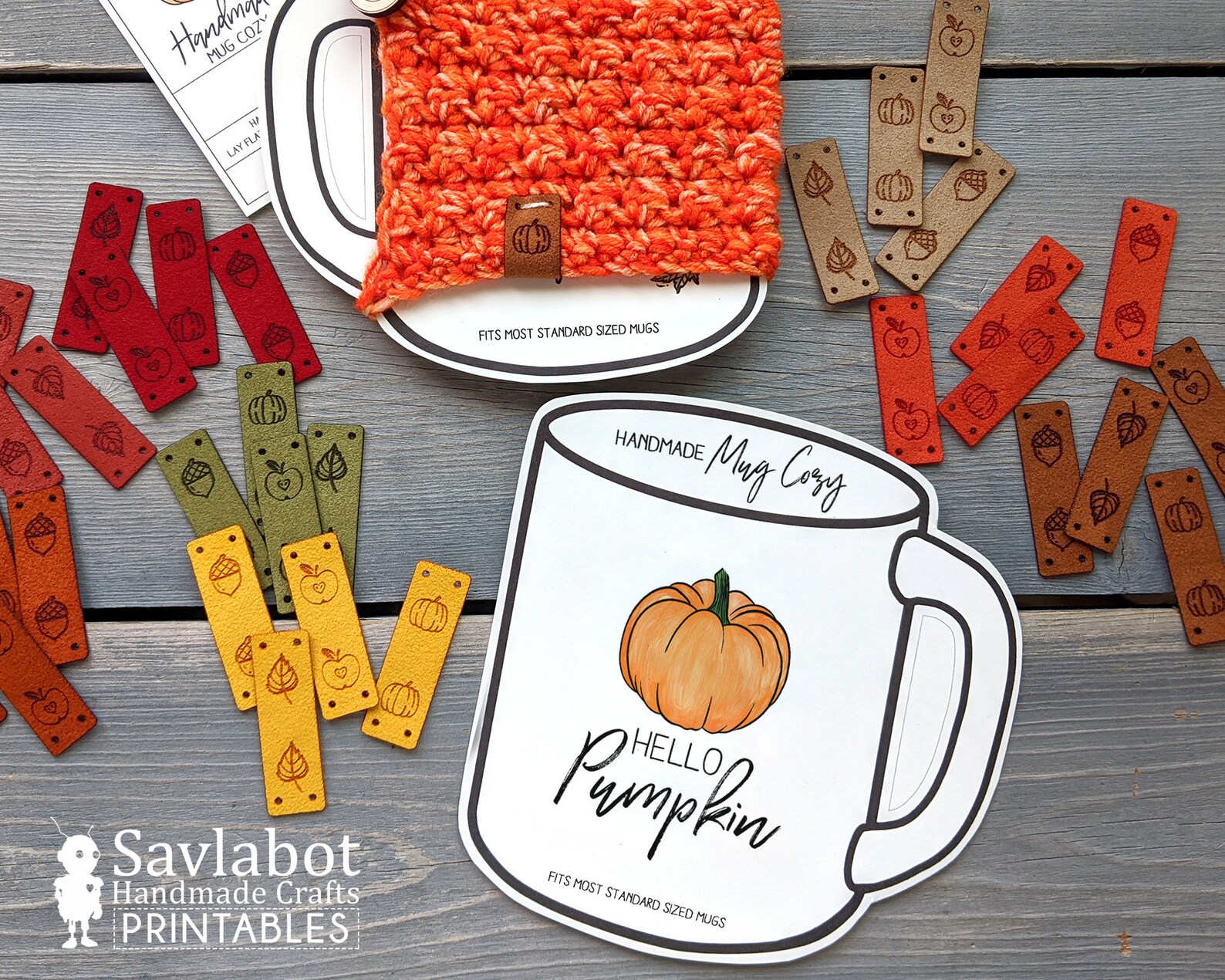 Fall Mug Cozy Printables Mug Cut Out Display Card for - Etsy