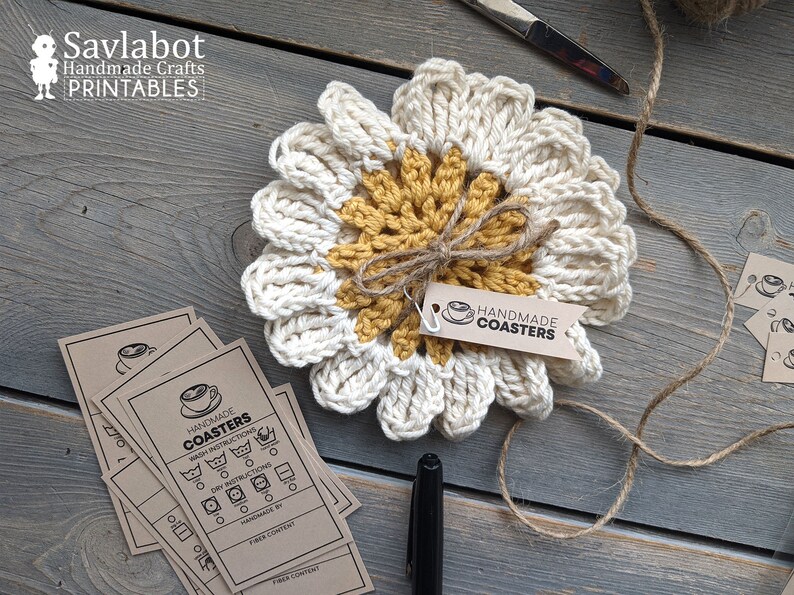 Coaster PRINTABLE Packaging for Handmade Coasters - Etsy