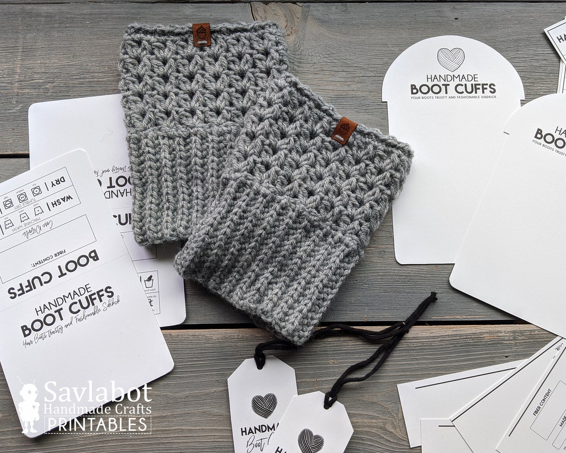BOOT CUFF Printable Tags for Packaging and Displaying Your - Etsy