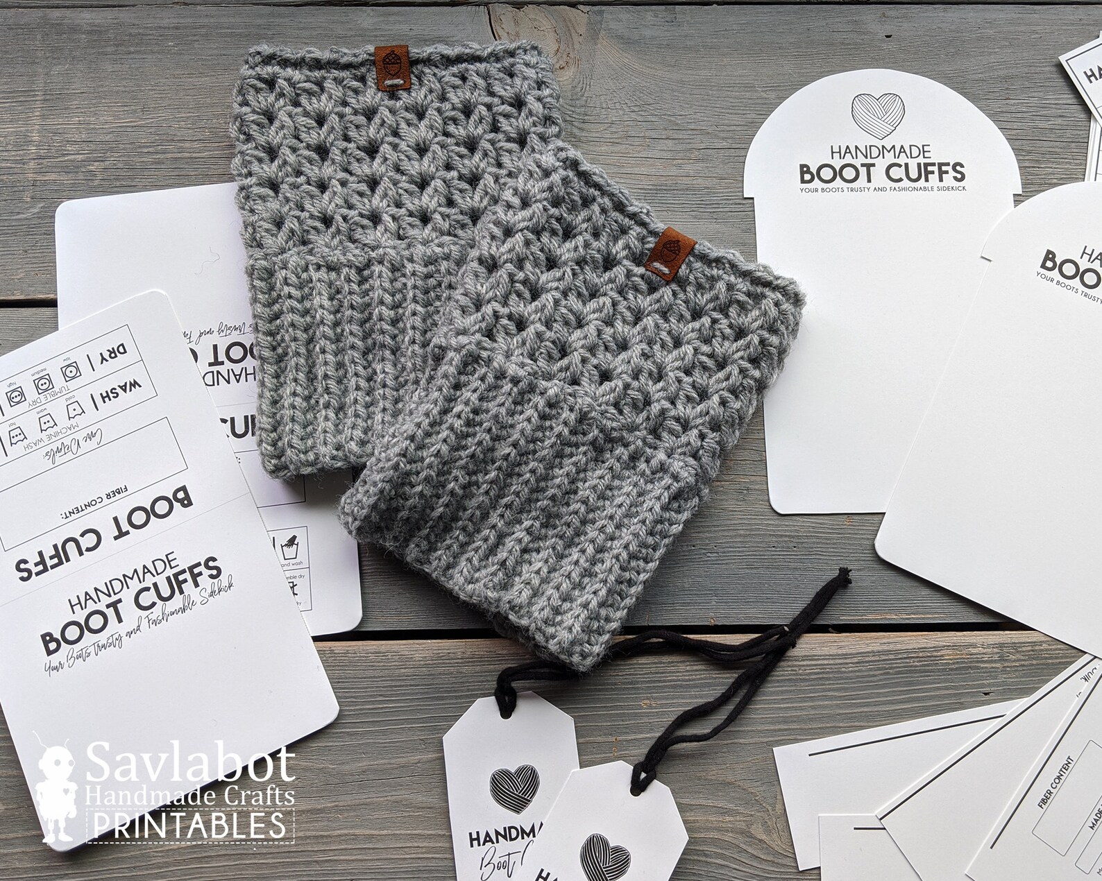 BOOT CUFF Printable Tags for Packaging and Displaying Your - Etsy