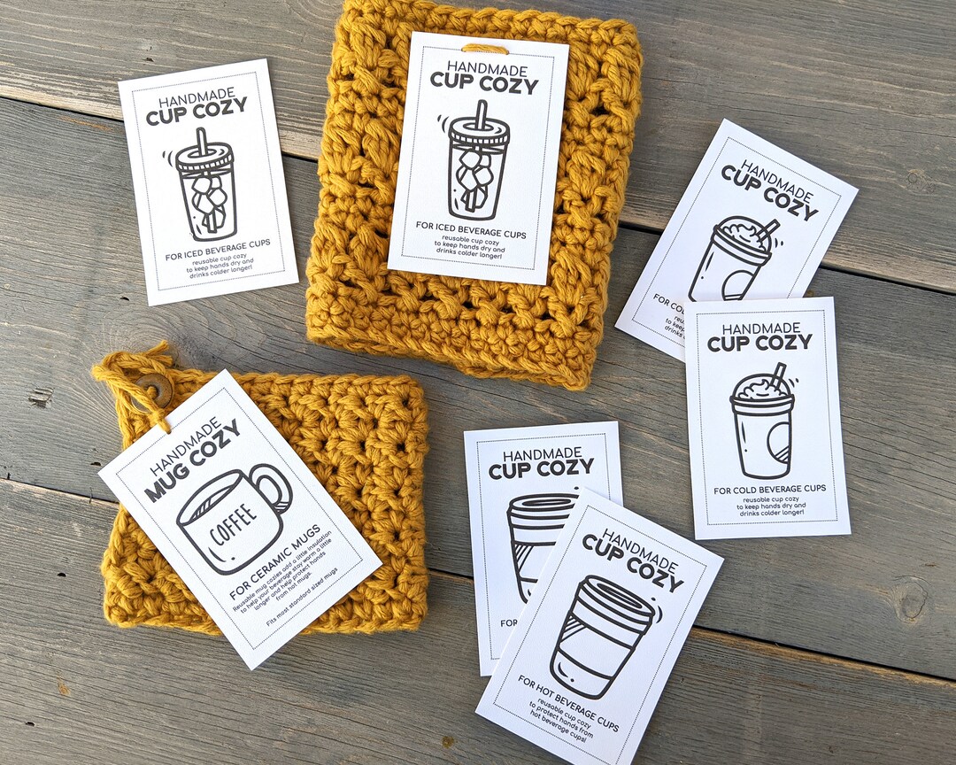 Printable Cup and Mug Cozy Holder Tags - Etsy