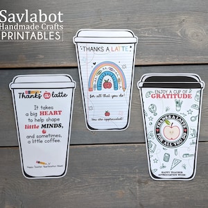 Teacher Appreciation Cup Cozy Printable Gift Holders - Etsy