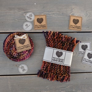 Printable Coaster Tags and Labels, Knit, Crochet Coaster Sets ...