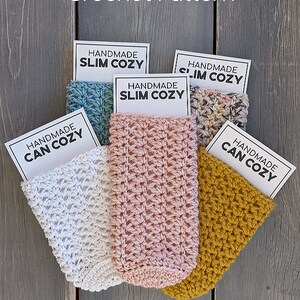 Crochet Slim Can Cozy Pattern, Printable Cozy Templates (PDF Pattern ...