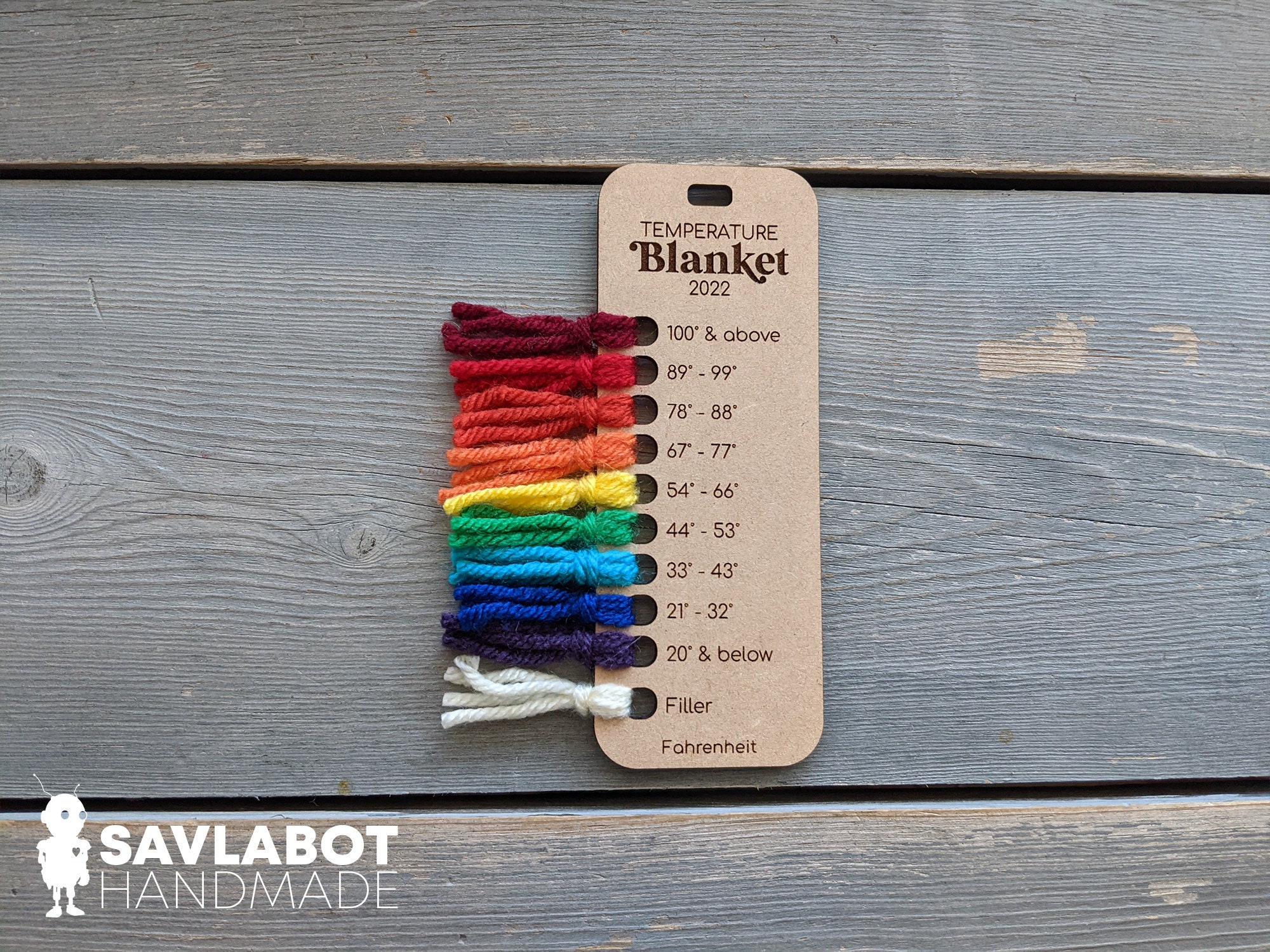 TEMPERATURE Blanket Color Chart Wooden Color Keeper | Etsy