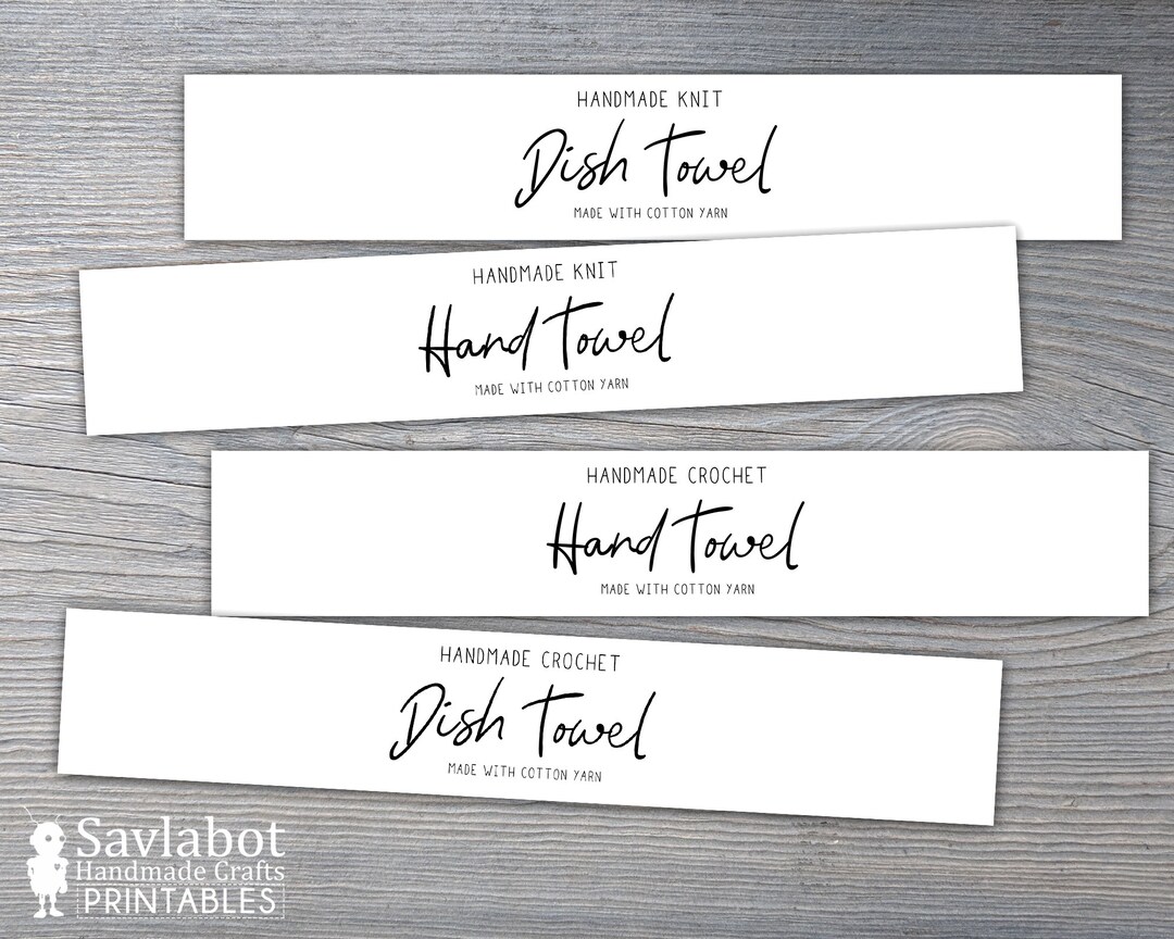 Printable Dish Towel and Hand Towel Wraps for Handmade Knit - Etsy