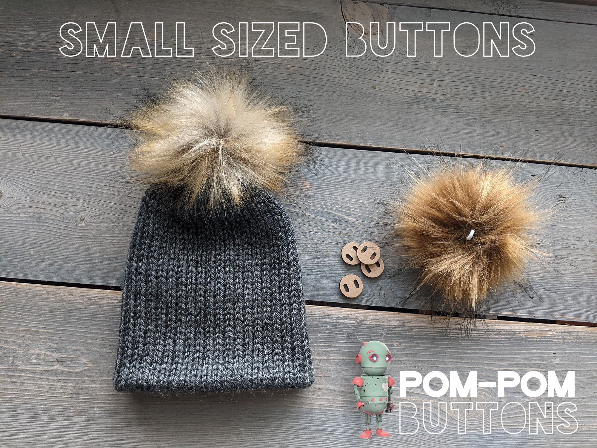 SMALL 25 Pack Pom-pom Buttons - Etsy