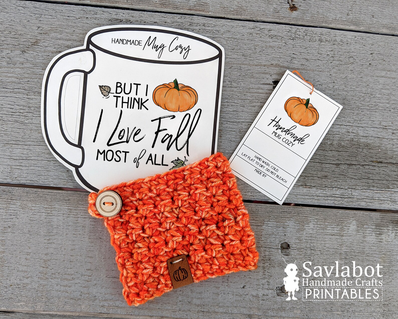 Fall Mug Cozy Printables Mug Cut Out Display Card for - Etsy