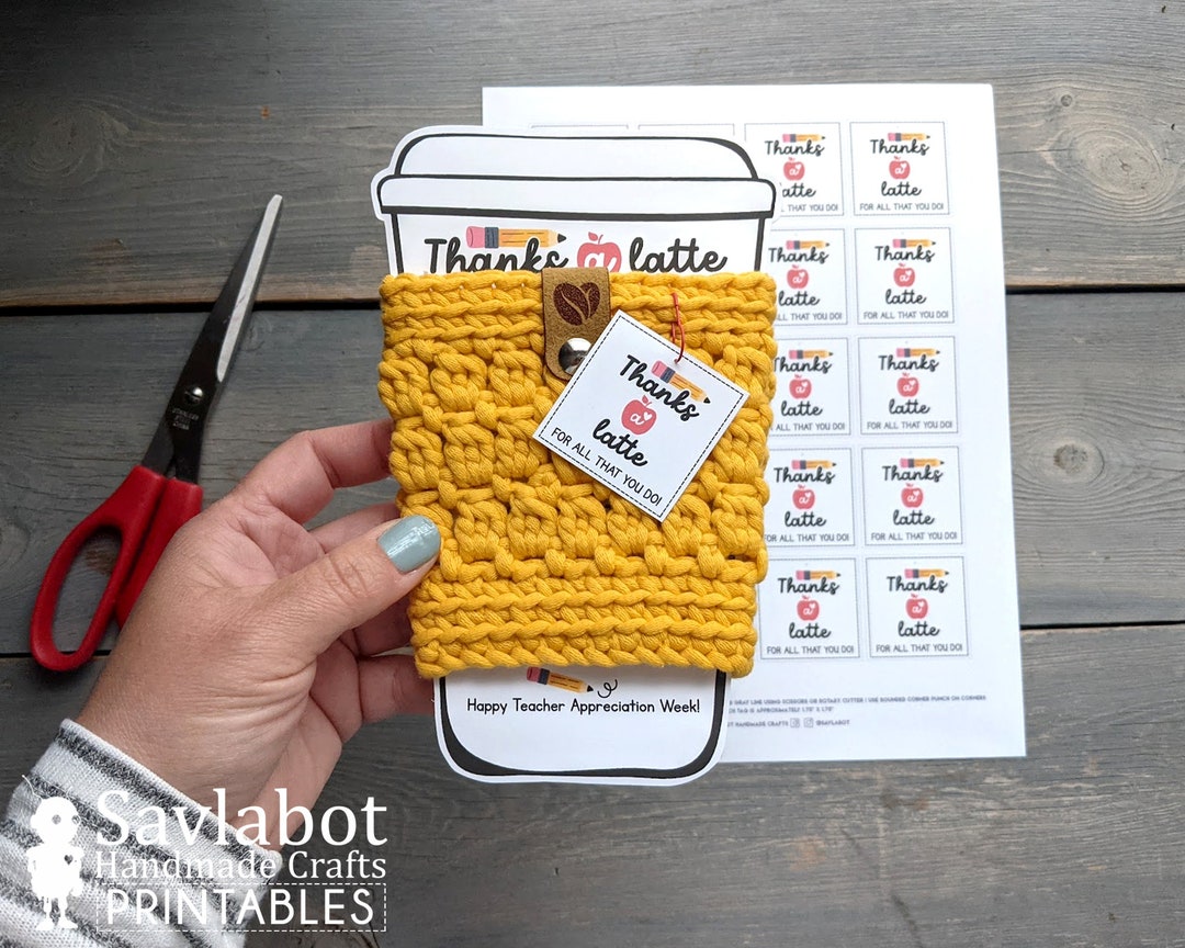 Teacher Appreciation Cup Cozy Printable Gift Holders - Etsy