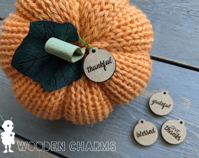 Wooden Tag Fall Saying Tags, Thankful, Give Thanks, Grateful, Blessed ...