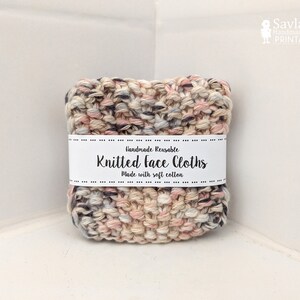 Knitted Face Cloths, Multipurpose Cotton Cloth, Printable Wrap Tags ...