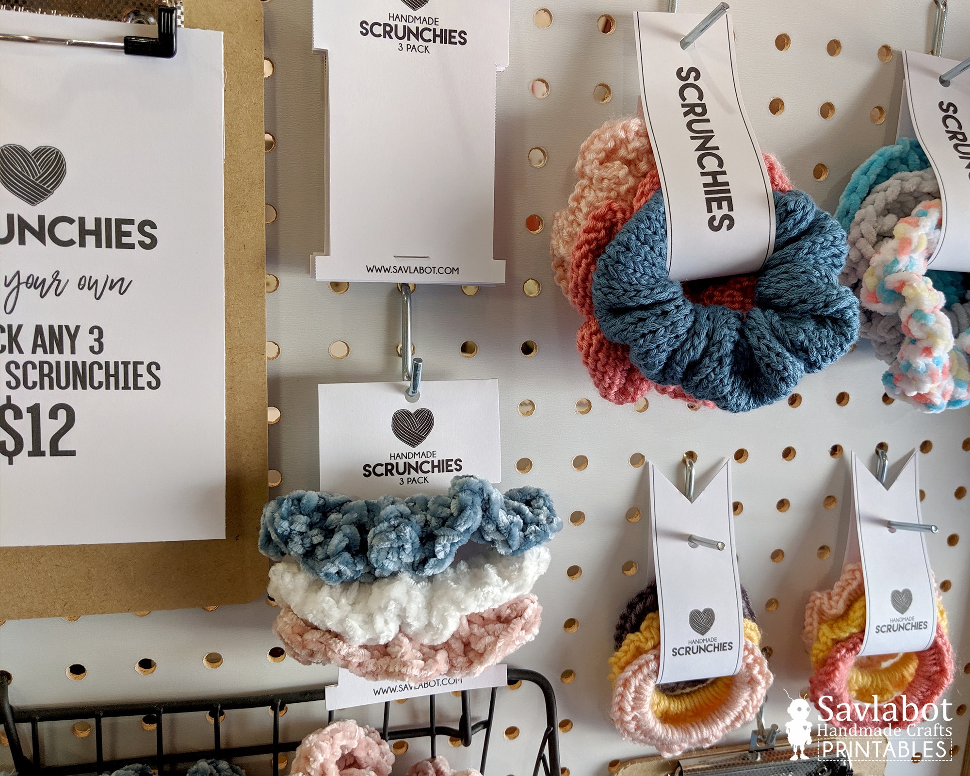 Printable Scrunchies Display Template Set for Market Booth | Etsy Singapore