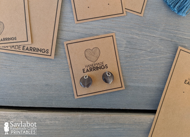 Printable Earring Holder Cards Print at Home or Using Avery - Etsy