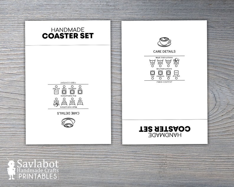 Coaster PRINTABLE Packaging for Handmade Coasters - Etsy
