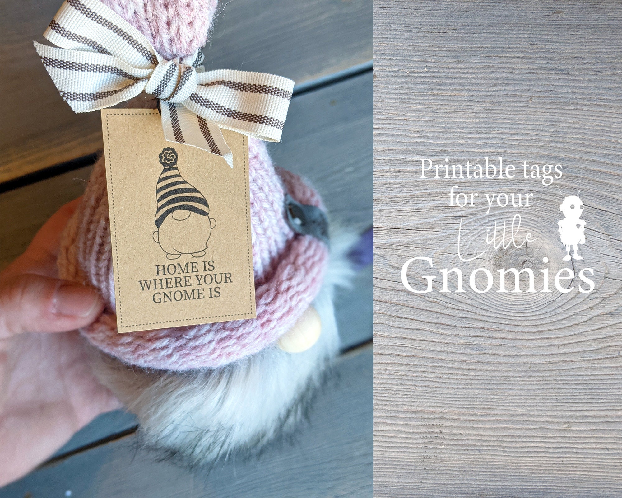 Printable Tags for Handmade Gnomes Valentine Gnomes Packaging | Etsy