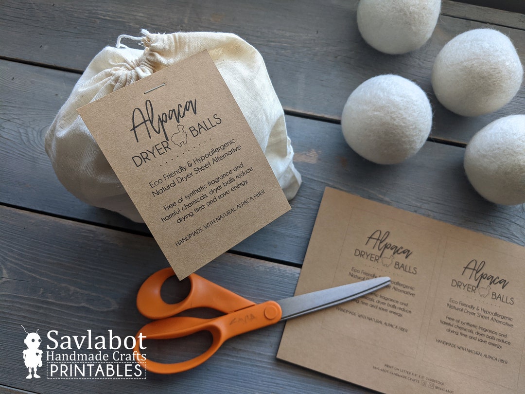 Alpaca Dryer Ball Tags, Printable Packaging (PDF) - Etsy Australia