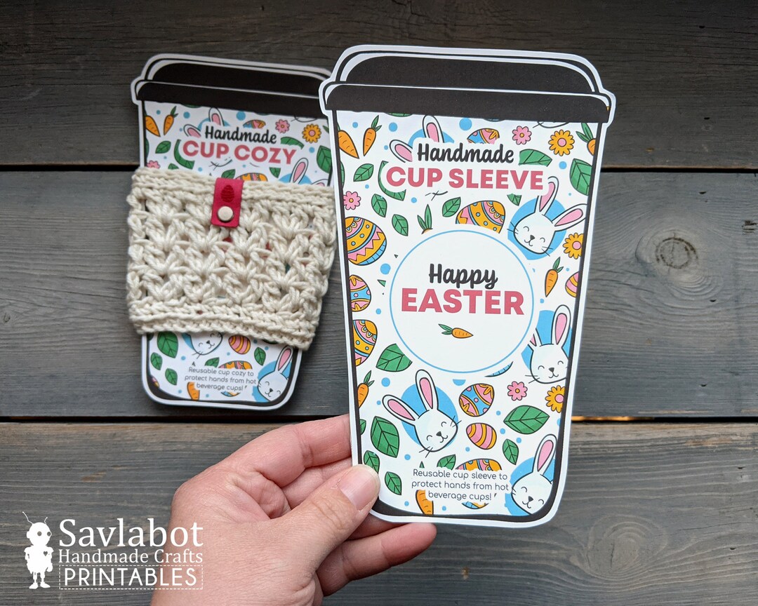 Printable Easter Cup Cozy Holder Template, Coffee Cozy Packaging Market ...