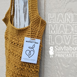 Printable Market Bag Tags and Cup Cozy, Tags for Packaging Handmade ...