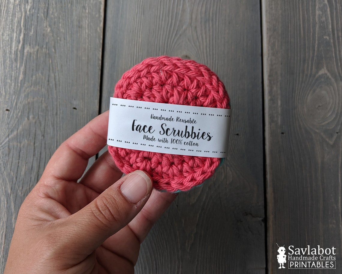 Printable Face Scrubbies Wraps Printable Gift Tags Labels | Etsy Canada