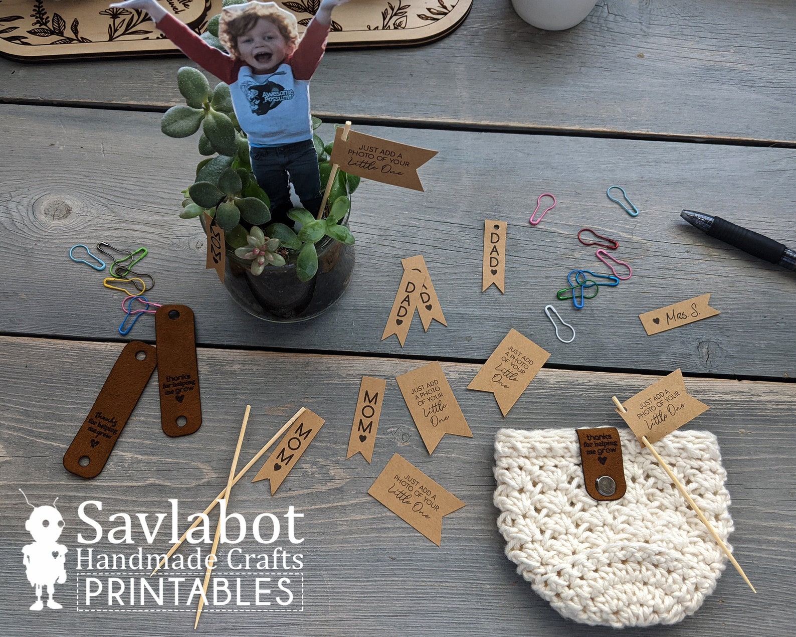 Printable MOM and DAD Flag Tag Set DIY Packaging for Photo | Etsy