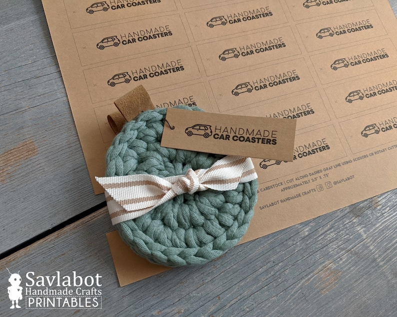 Car Coaster Printable Packaging - Etsy