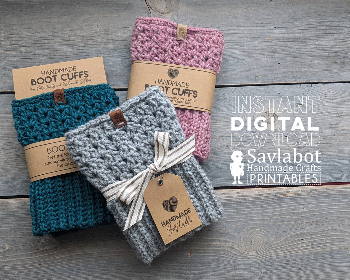 BOOT CUFF Printable Tags for Packaging and Displaying Your - Etsy