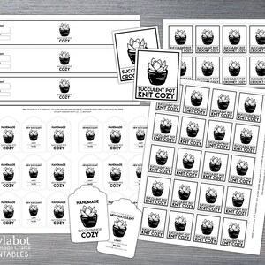 Printable Crochet Succulent Cozy Labels, Knit, Crochet Plant Pot ...