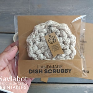 Dish Scrubby and Dish Scrubbies Printable Packaging - Etsy