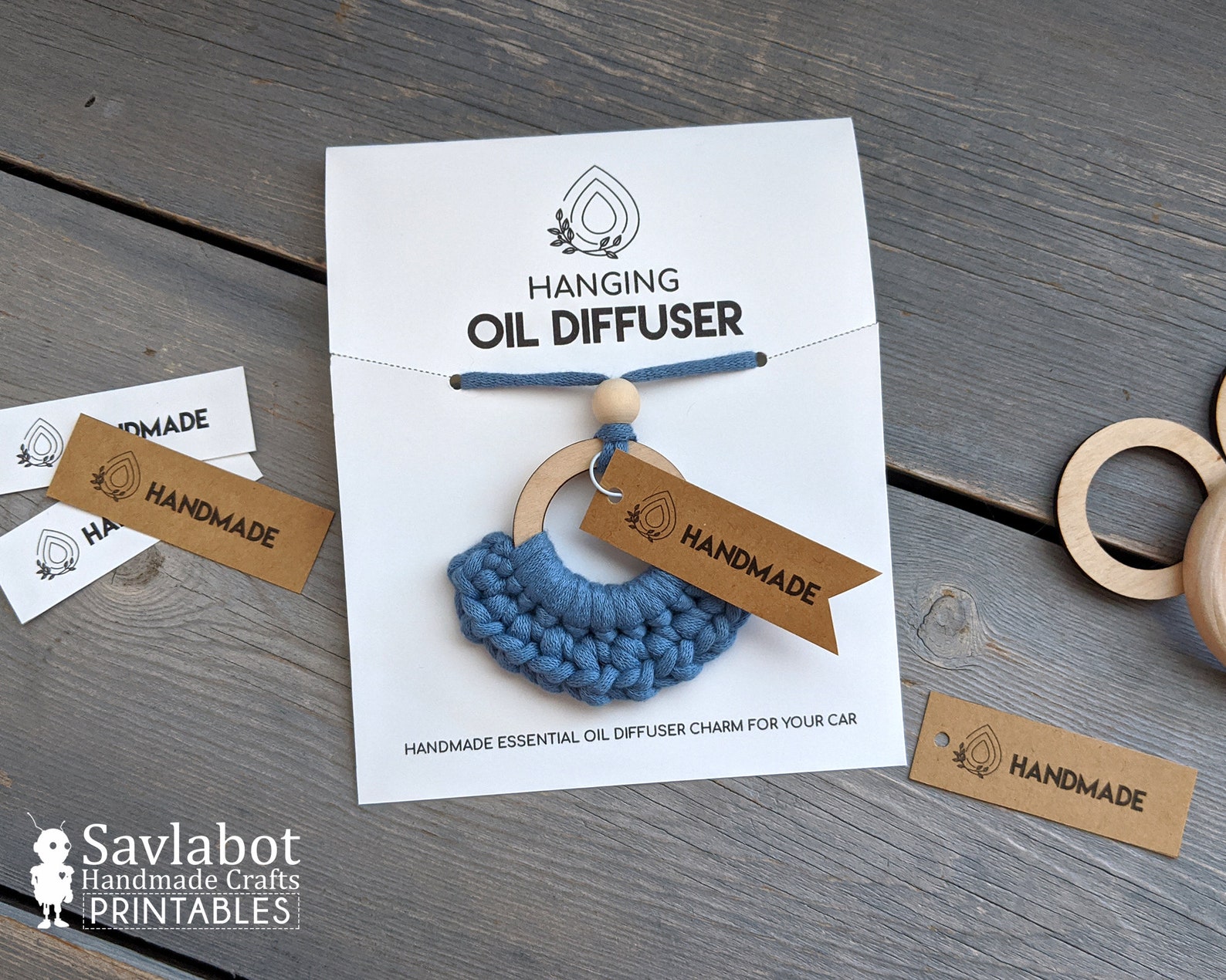 Essential Oil Diffuser Charm and Pendant PRINTABLE Product Packaging ...