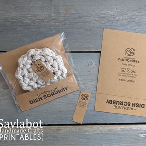 Dish Scrubby and Dish Scrubbies Printable Packaging - Etsy