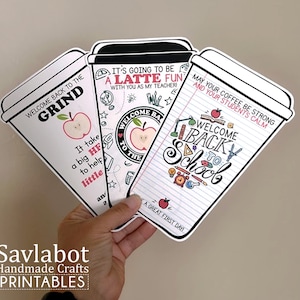 Back to School Cup Cozy Printable Gift Holders - Etsy