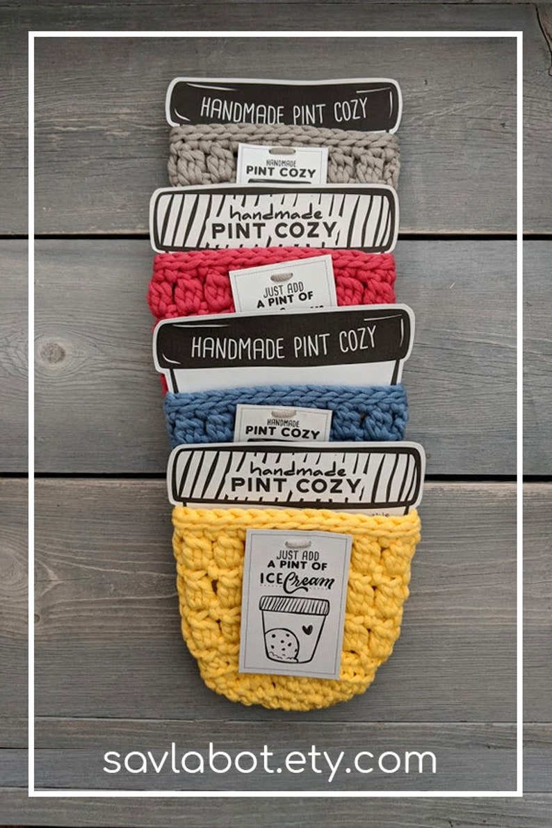 Ice Cream Pint Cozy Printable Display Cards | Etsy